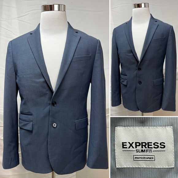 Express | Suits & Blazers | Mens Express Slim Fit Photographer Blue ...